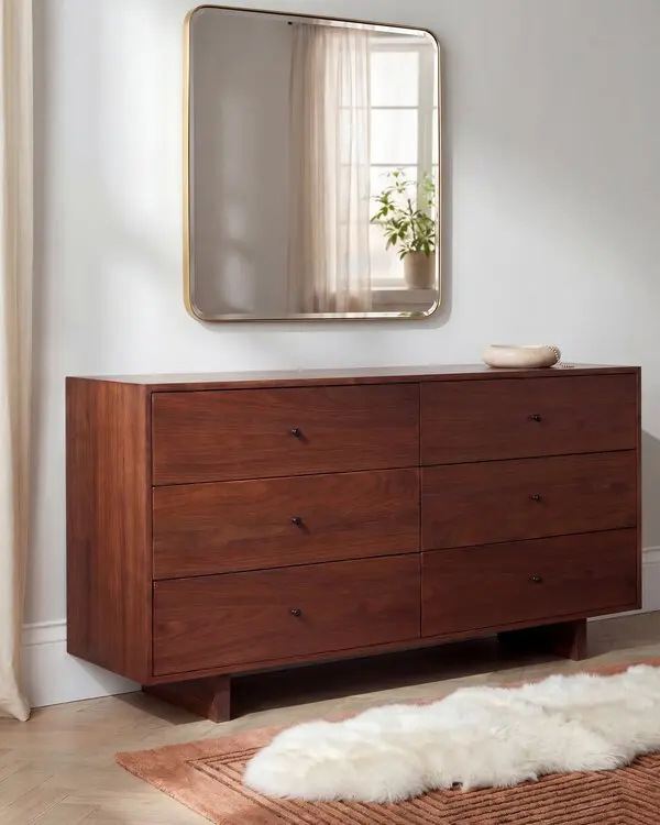 Quince Solid Wood Platform 6-drawer Dresser