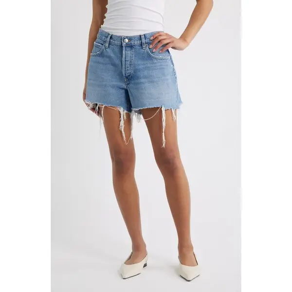 FRAME High Waist Denim Cutoff Shorts - Loretta