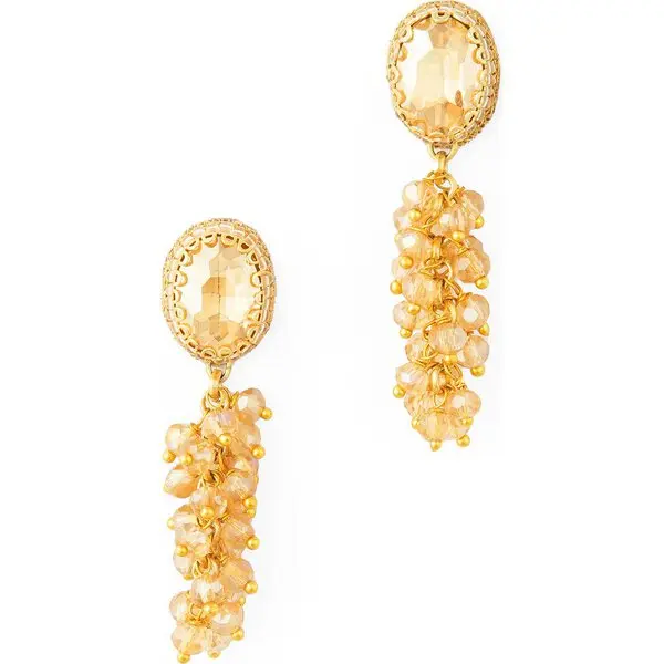 Deepa Gurnani Jemsa Drop Earrings - Champagne