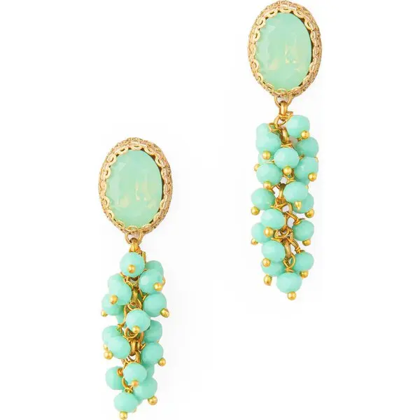 Deepa Gurnani Jemsa Drop Earrings - Turquoise