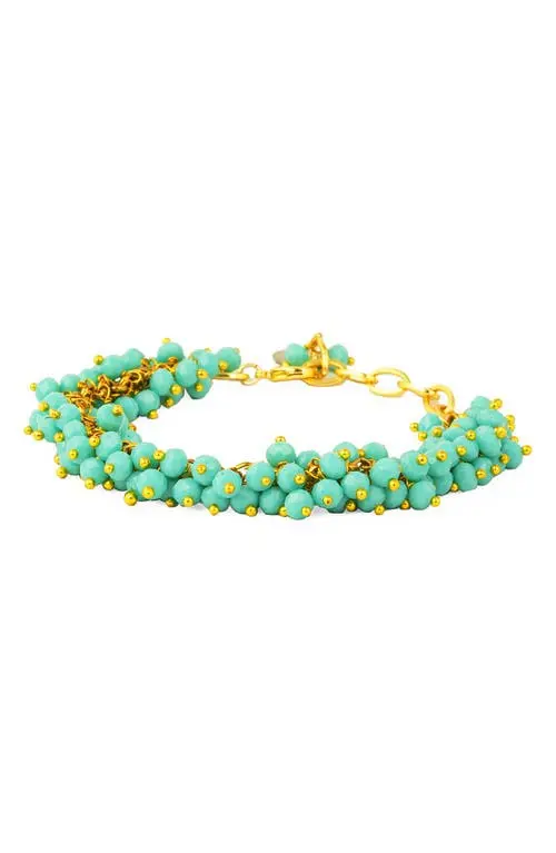 Deepa Gurnani Beaded Statement Bracelet - Turquoise