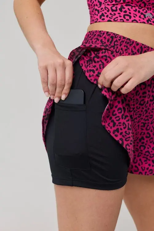 OOSC Elite 2-in-1 Performance Shorts - Pink Leopard