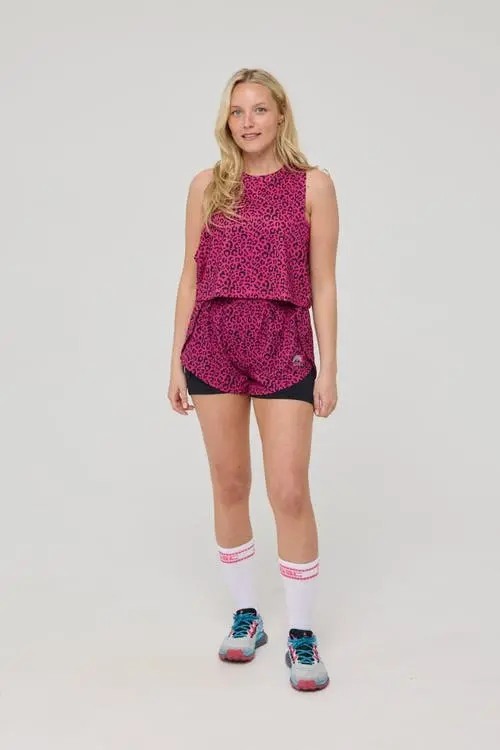OOSC Elite 2-in-1 Performance Shorts - Pink Leopard
