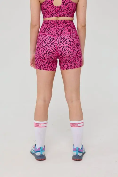 OOSC Infinite High Waisted Biker Shorts With Leopard Print