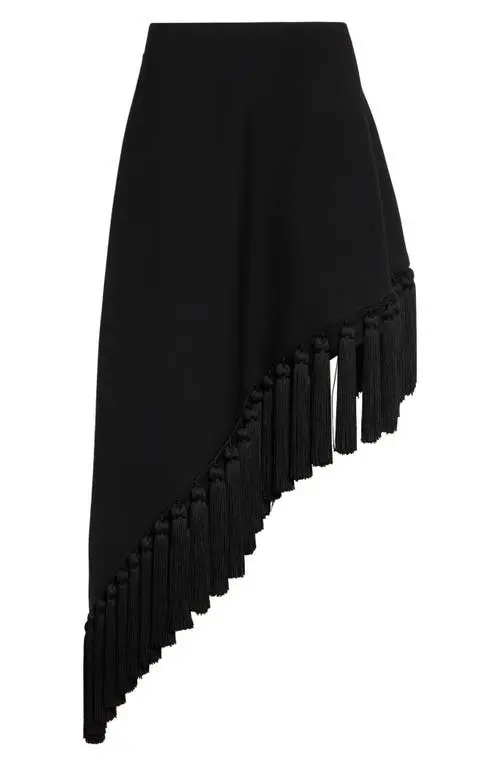 Alaïa Tassel Asymmetric Wool Skirt - Noir Alaia