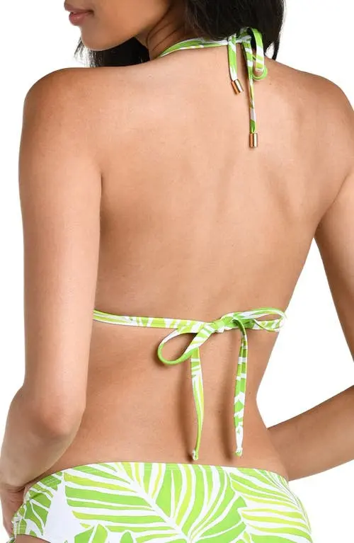 La Blanca Serene Palm Print Triangle Bikini Top