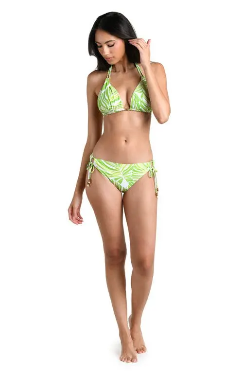 La Blanca Serene Palm Print Triangle Bikini Top
