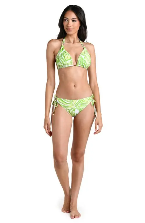 La Blanca Serene Palm Print Triangle Bikini Top