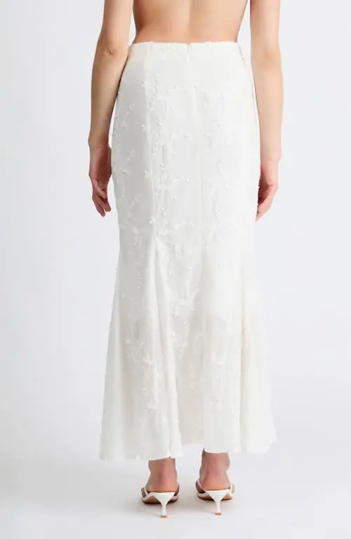 EXTRO & VERT Bella 3d Floral Embroidered Maxi Skirt