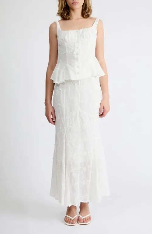 EXTRO & VERT Bella 3d Floral Embroidered Maxi Skirt