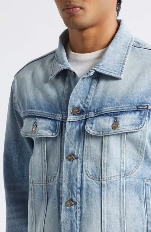 TOM FORD Selvedge Denim Icon Jacket - Pale Blue Denim