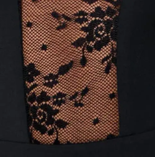 Bebe Lace Inset Fitted Midi Dress