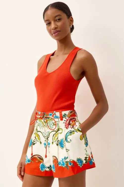 MARIE OLIVER Miranda Ribbed Scoop Neck Tank - Canyon