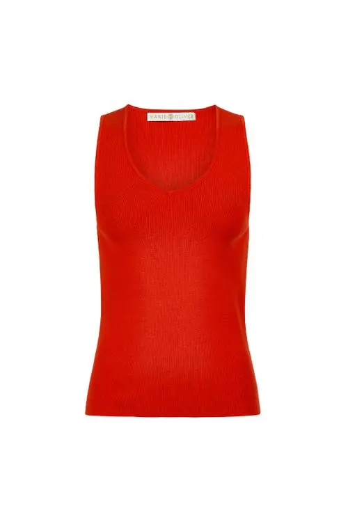 MARIE OLIVER Miranda Ribbed Scoop Neck Tank - Canyon
