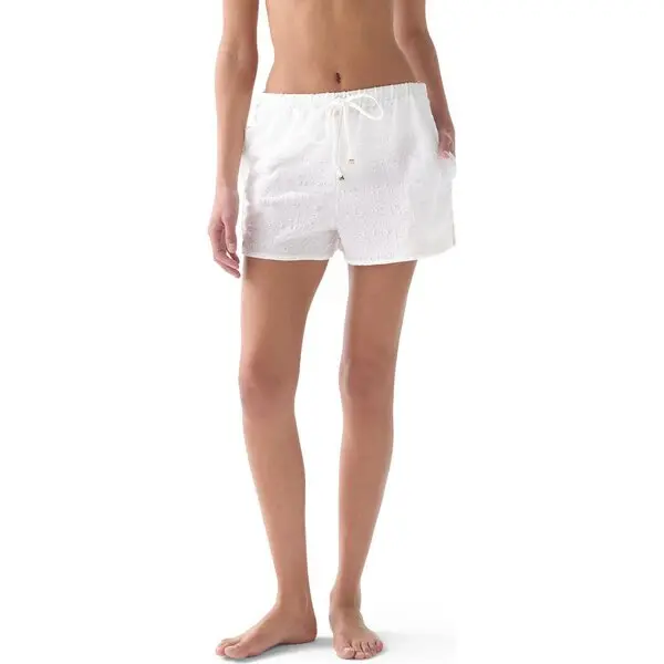 Kate Spade New York Textured Drawstring Shorts - White