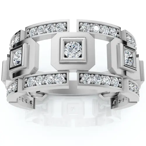 BLISS DIAMOND 1 1/4ct Diamond Wedding Band In 10k Gold - 10k White Gold
