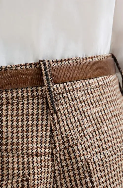 Brunello Cucinelli Sparkling Houndstooth Bermuda Shorts - Brown