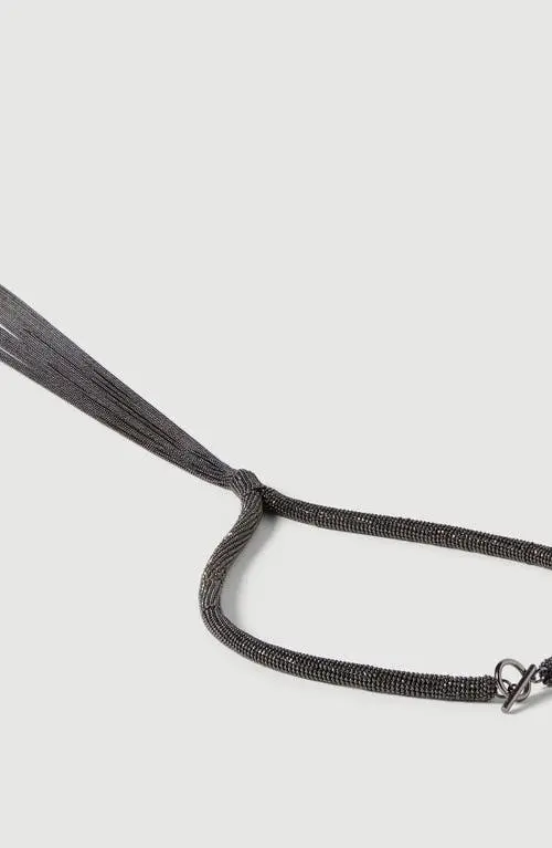 Brunello Cucinelli Monili Tie Necklace - Black