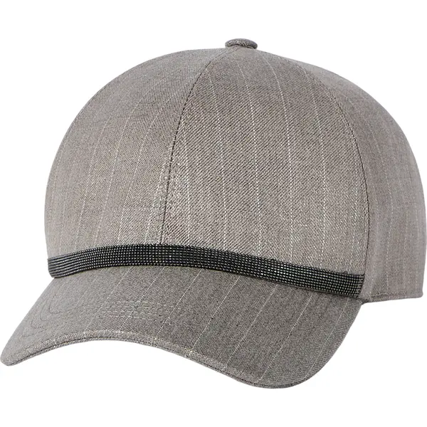 Brunello Cucinelli Sparkling Pinstripe Baseball Cap - Silver
