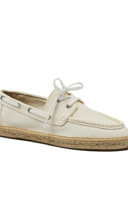 LANDS' END Seaport Espadrille Boat Shoes - Off White