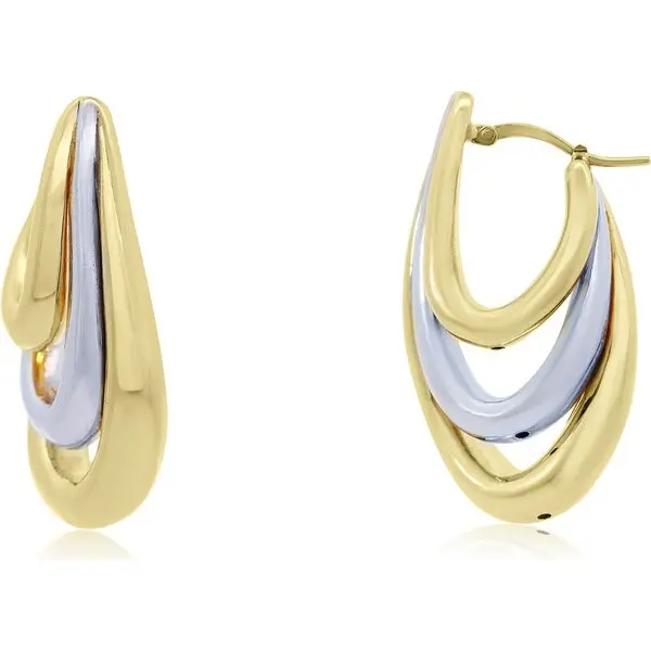 THE LOVERY FINE JEWELRY Two-tone Trio Hoop Earrings - Two Tone