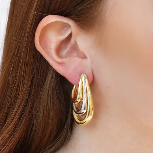 THE LOVERY FINE JEWELRY Two-tone Trio Hoop Earrings