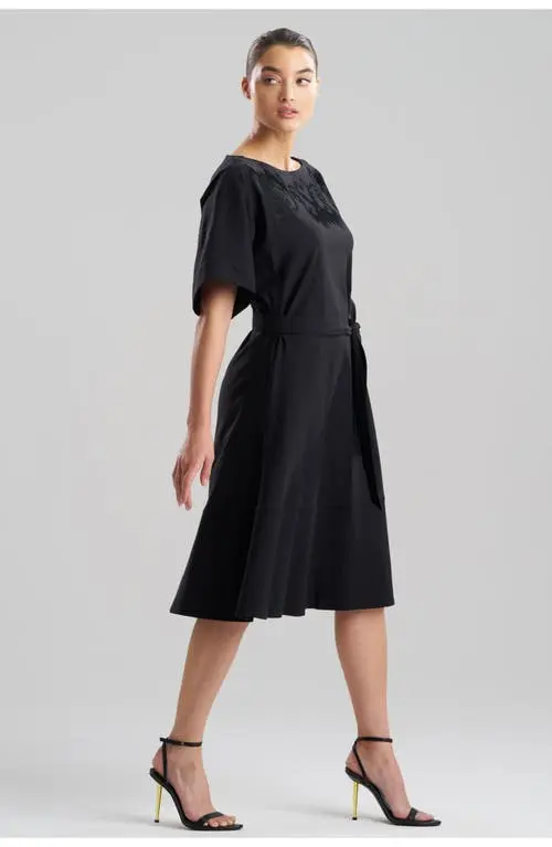 Natori Embroidered Boatneck Dress