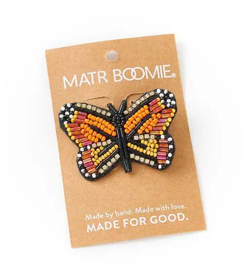 MATR BOOMIE Beaded Butterfly Brooch