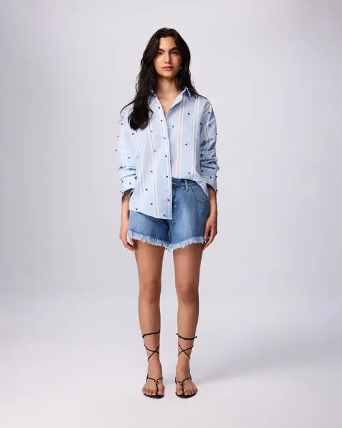 THEO THE LABEL Echo Pearly Shirt - Astral/multi