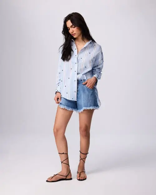 THEO THE LABEL Echo Pearly Shirt - Astral/multi