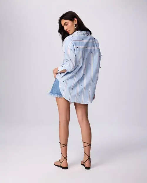 THEO THE LABEL Echo Pearly Shirt - Astral/multi