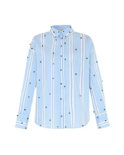 THEO THE LABEL Echo Pearly Shirt - Astral/multi