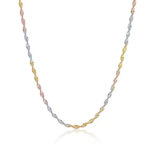 THE LOVERY FINE JEWELRY Tricolor Twisted Chain Necklace - Tricolor Gold