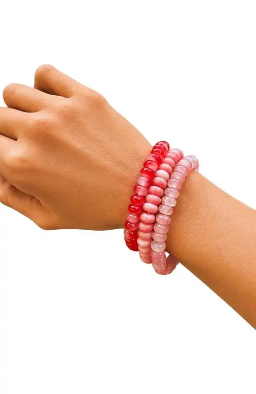 ERIN MCDERMOTT JEWELRY Strawberry Lemonade Stack Bracelets - Pink