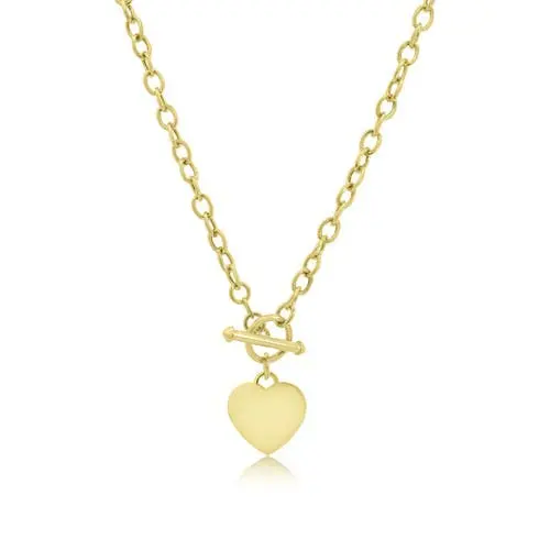 THE LOVERY FINE JEWELRY Gold-plated Sterling Silver Heart Pendant Toggle Necklace - Goldlated Sterling Silver