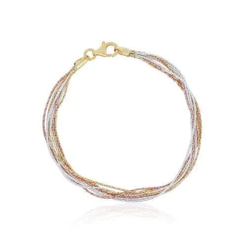 THE LOVERY FINE JEWELRY Tricolor Seven Strand Bracelet - Tricolor Gold