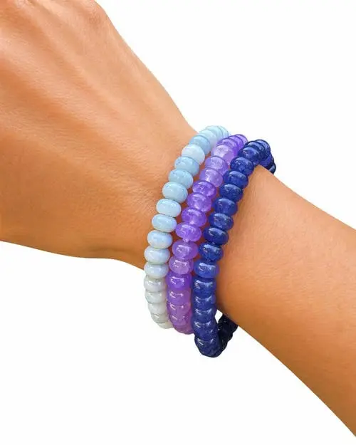 ERIN MCDERMOTT JEWELRY Coastal Escape Gemstone Stack Bracelets - Purple