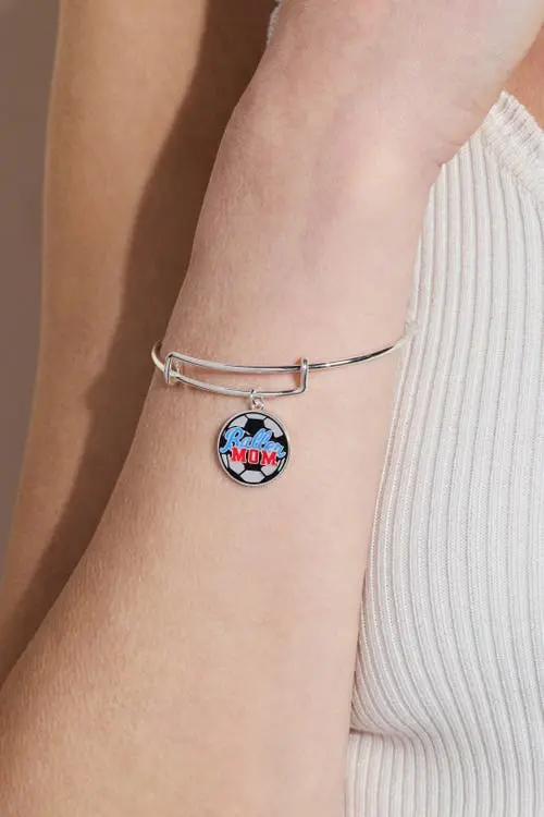 ALEX AND ANI Baller Mom Soccer Charm Bangle