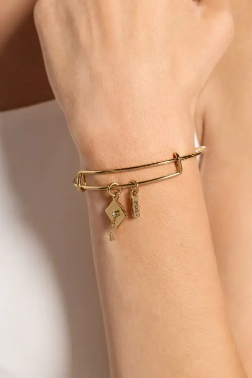 ALEX AND ANI Graduation 2026 Charm Bangle - Gold