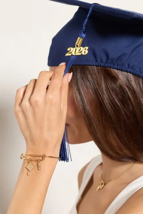 ALEX AND ANI Graduation 2026 Charm Bangle - Gold