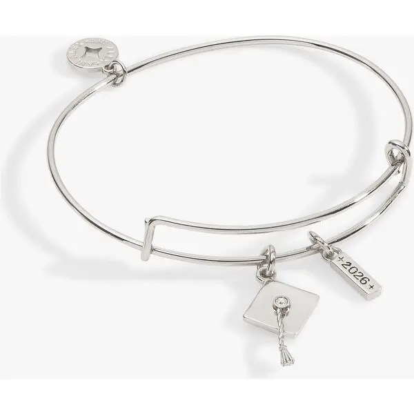 ALEX AND ANI Graduation 2026 Charm Bangle - Silver