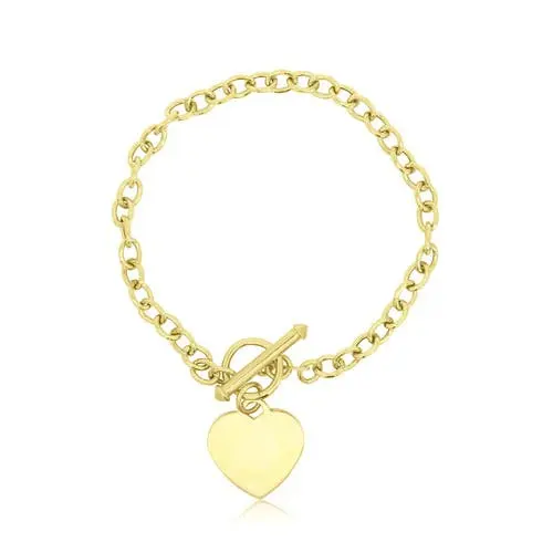 THE LOVERY FINE JEWELRY Heart Shaped Toggle Bracelet In Gold Plated Sterling Silver - Goldlated Sterling Silver