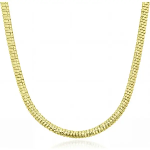 THE LOVERY FINE JEWELRY Tubogas Collar Necklace - Goldlated Sterling Silver