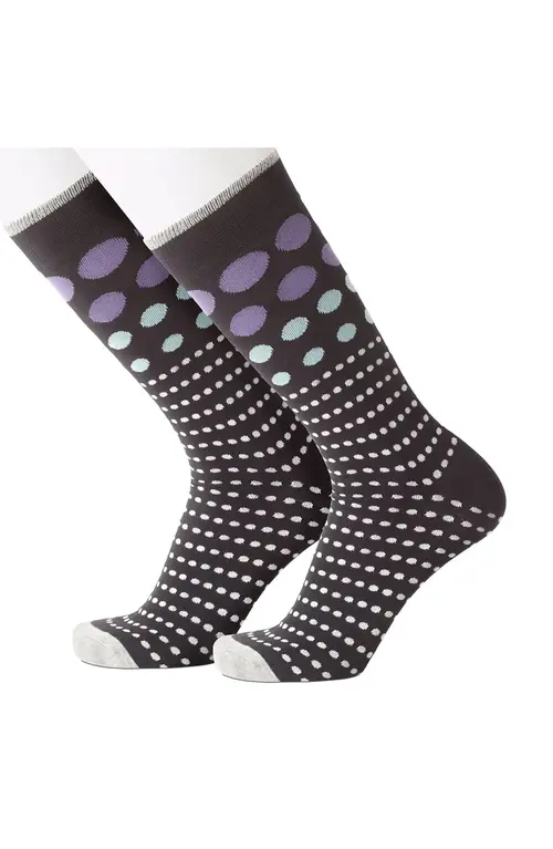 BEAU TIES OF VERMONT Dot Patterned Over-the-calf Socks - None