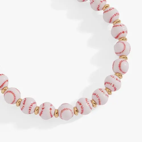 ALEX AND ANI Baseball Beaded Bangle Bracelet