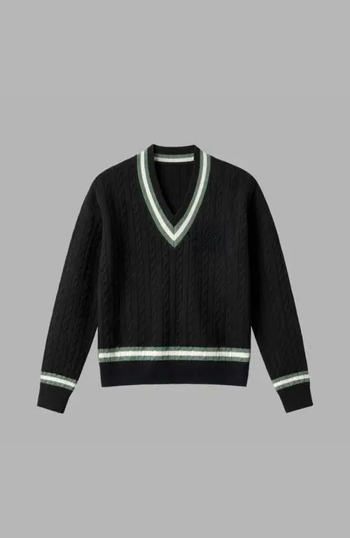 BLVCK Knit V-neck Sweater - Black