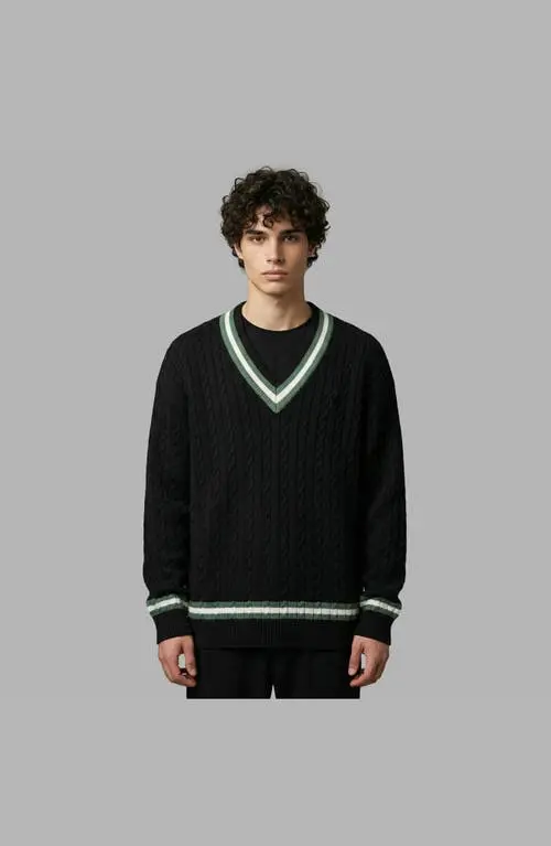 BLVCK Knit V-neck Sweater - Black