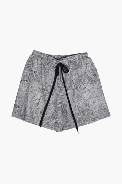THE CELECT Smart Short With Faux Marble Print - Grey