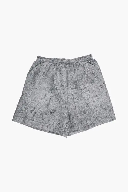 THE CELECT Smart Short With Faux Marble Print - Grey