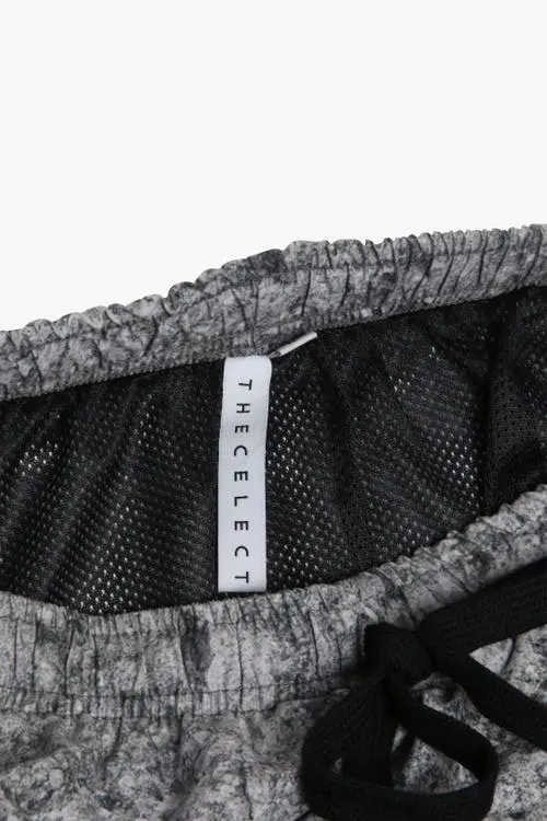 THE CELECT Smart Short With Faux Marble Print - Grey